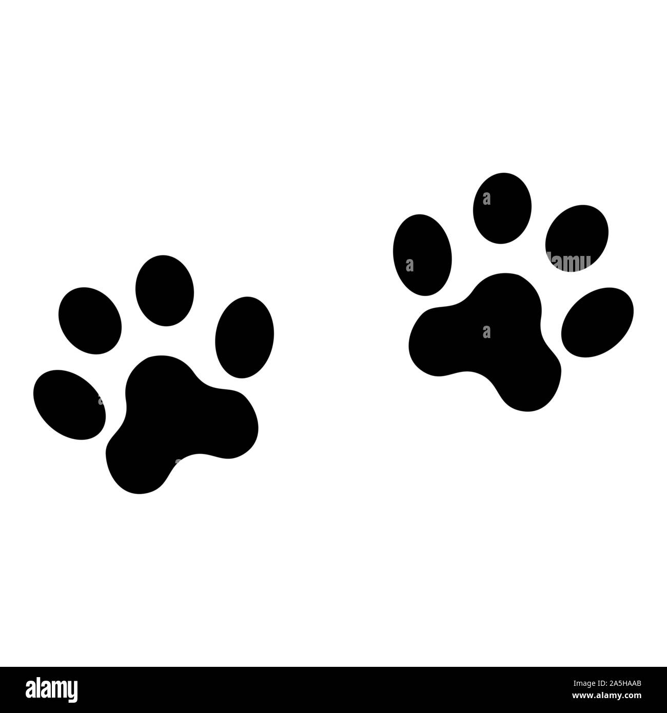Dog footprints. Simple vector illustration isolated on white Stock ...
