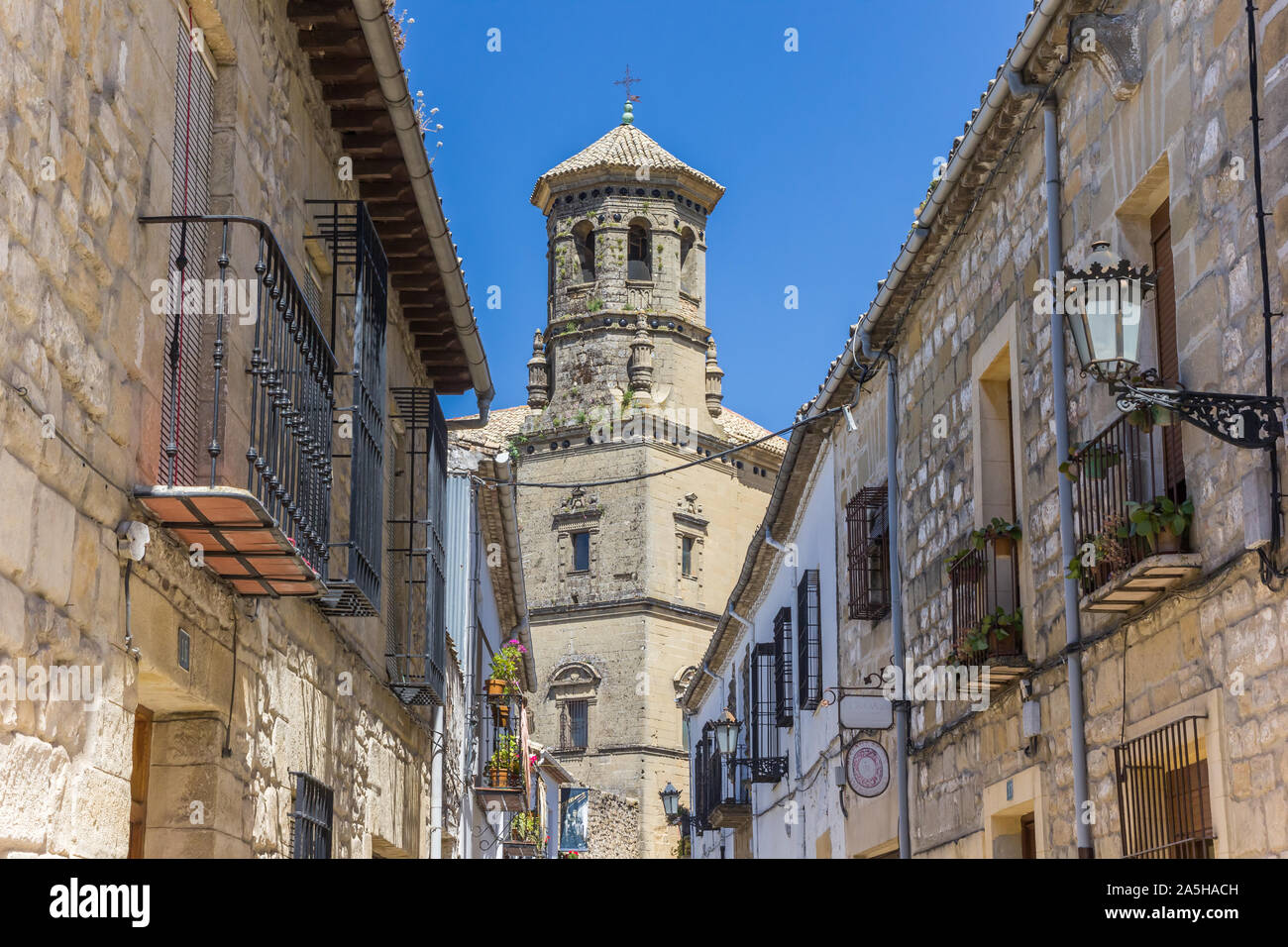 Old houses and cathedral tower in Baeza, Spain Stock Photo - Alamy