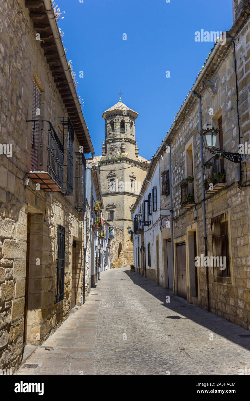 Street leading to the cathedral of Baeza, Spain Stock Photo - Alamy