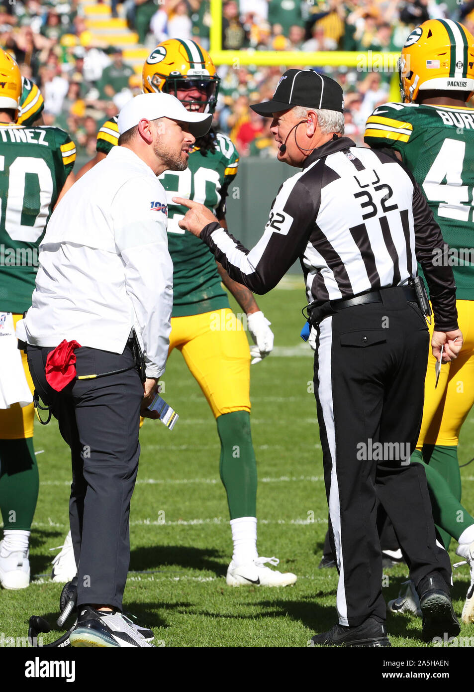 Green Bay, United States. 20th Oct, 2019. Green Bay Packers head coach ...