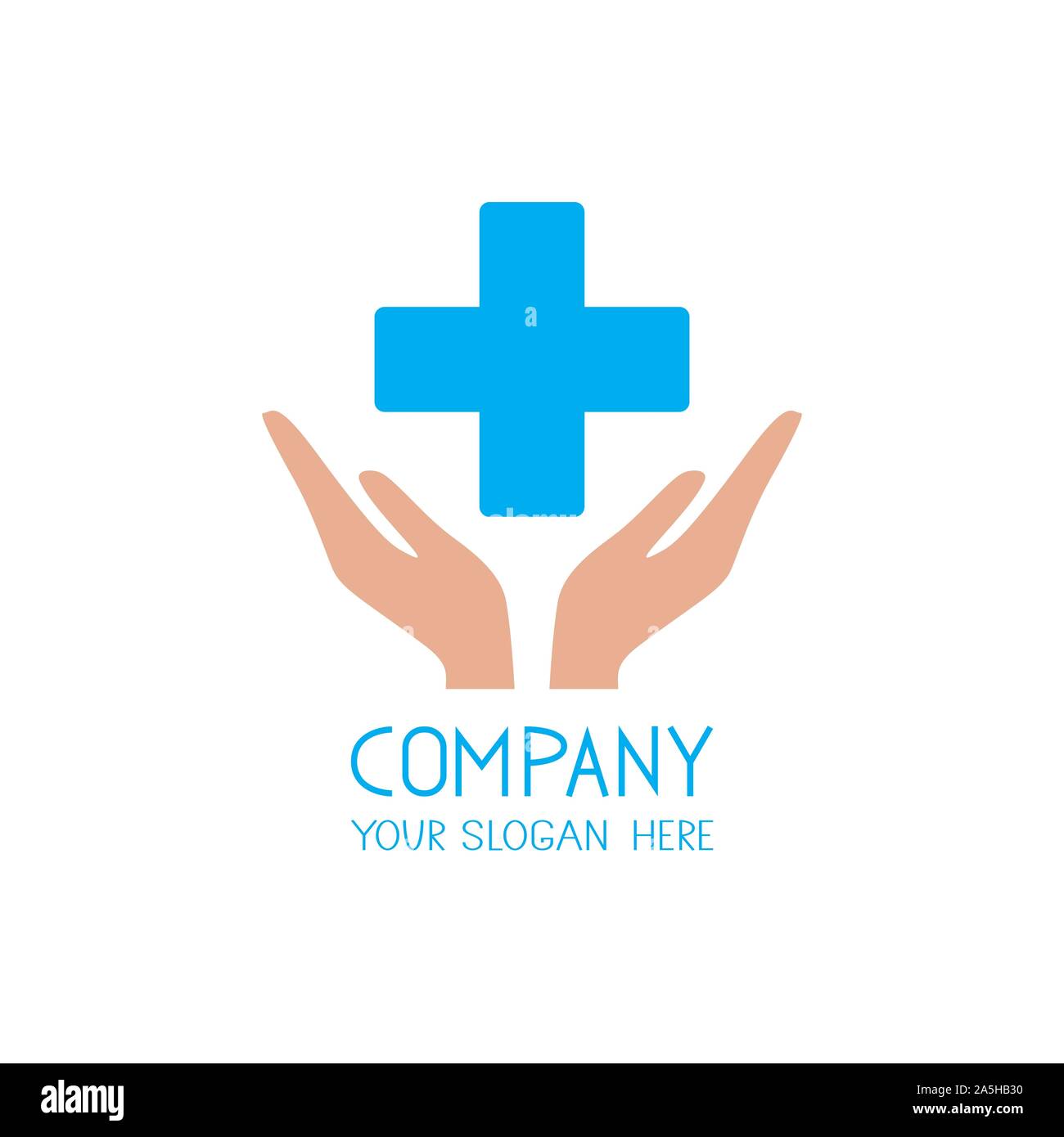 Medicine vector logo. Hands and medical cross icon Stock Vector Image ...