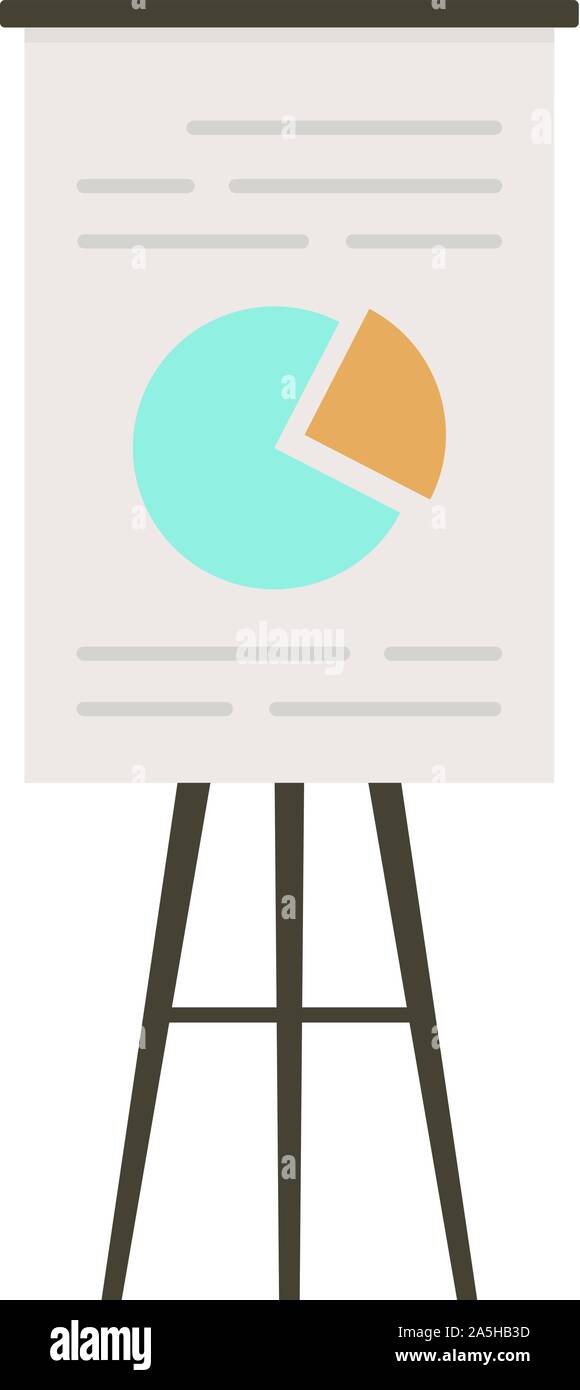 Pie chart banner icon. Flat illustration of pie chart banner vector ...