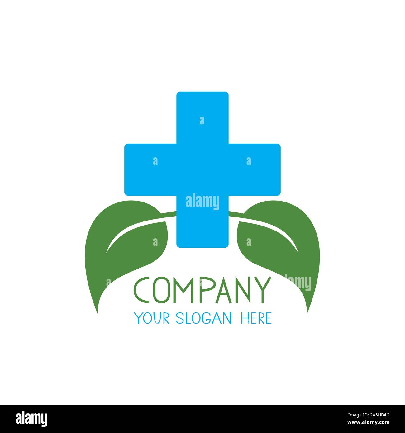 vector health care medical logo cross and leaves Stock Vector Image ...