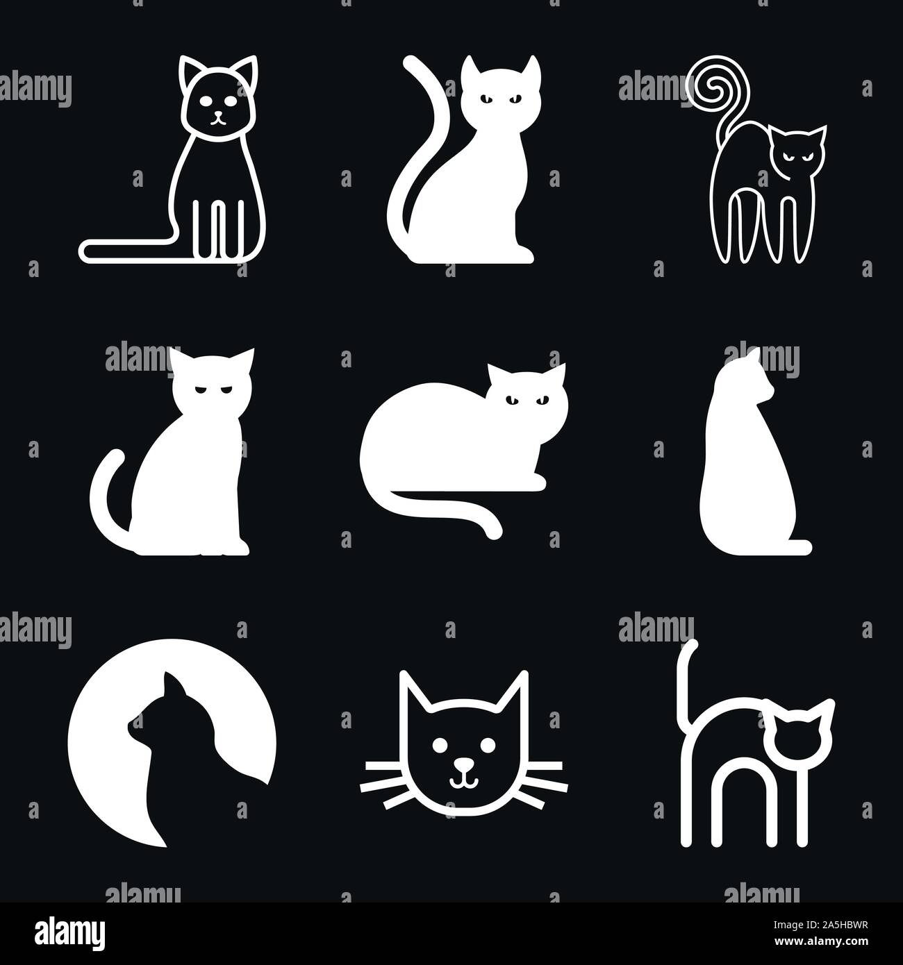 Cat icon. Logo design vector template Flat style Stock Vector Image ...