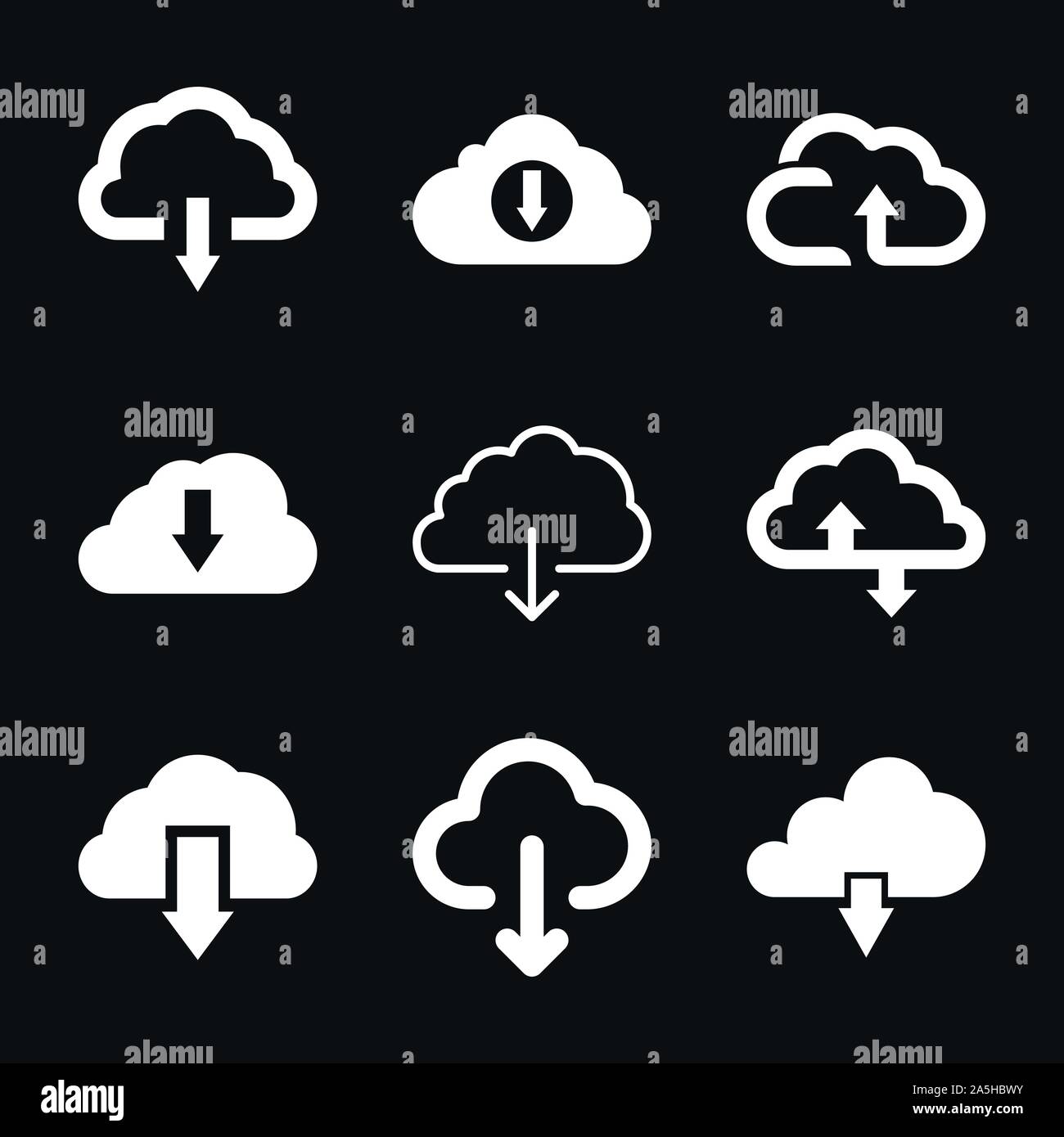 Cloud icon, outline and solid vector illustration Stock Vector Image ...