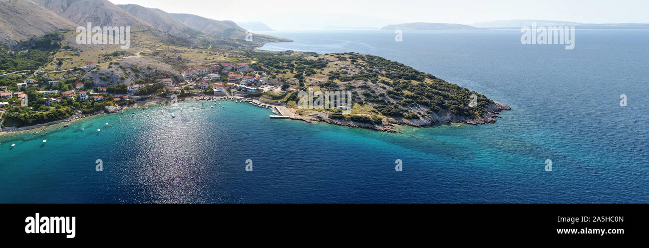 Town Stara Baska, Island Krk, Croatia, aerial view Stock Photo - Alamy Town Stara Baska, Island Krk, Croatia, aerial view Stock Photo - Alamy