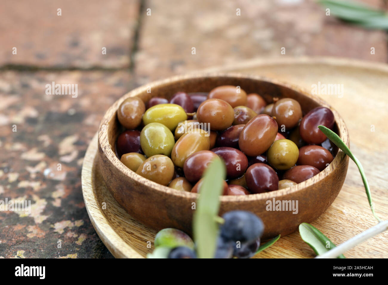 fresh organic olives traditional snack Stock Photo - Alamy
