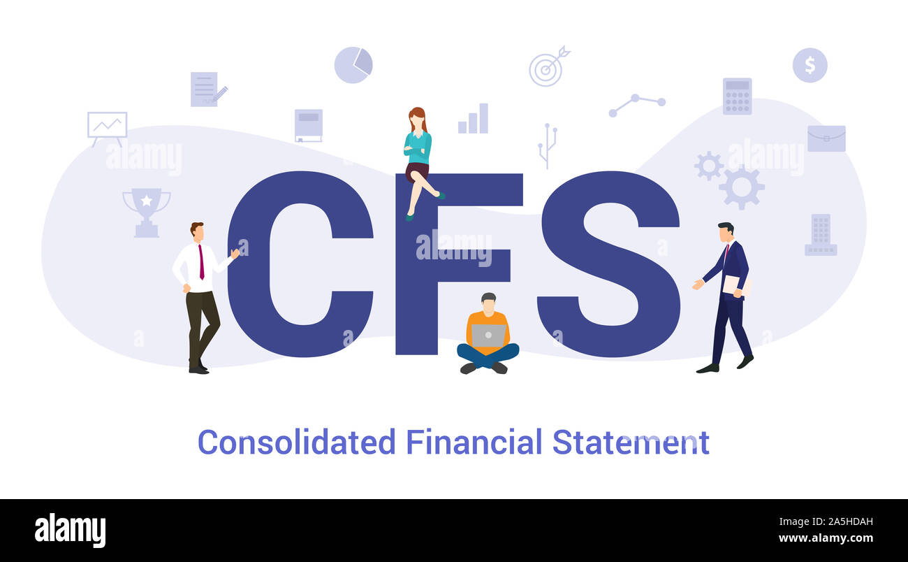 cfs consolidated financial statement concept with big word or text and ...