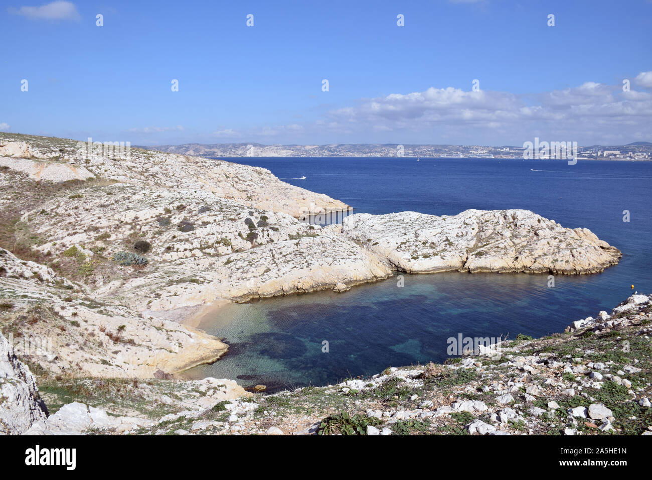 Calanque on Ratonneau Island, Frioul archipelago near Marseille, France ...