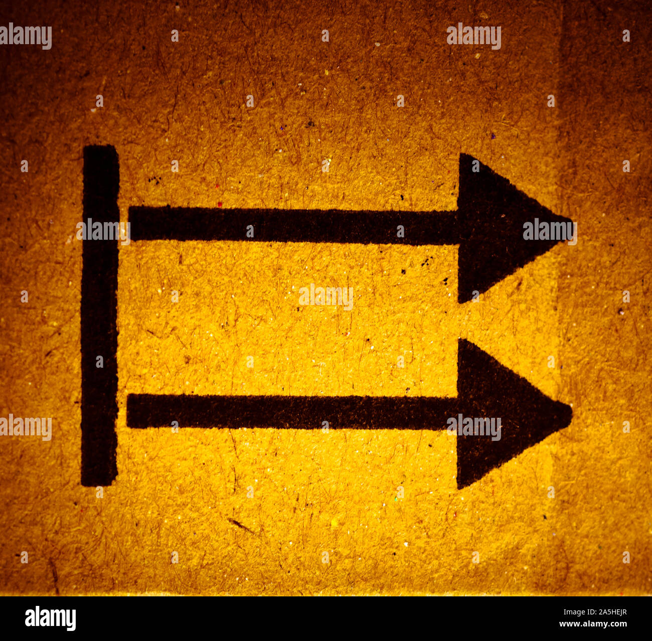 Package up side symbol, two arrows up sign Stock Photo - Alamy