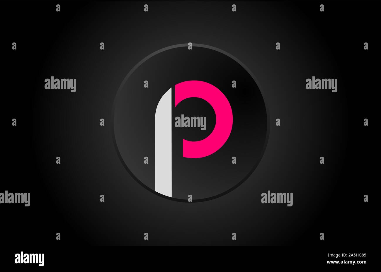 alphabet letter p in pink white colors for logo icon design. For a ...