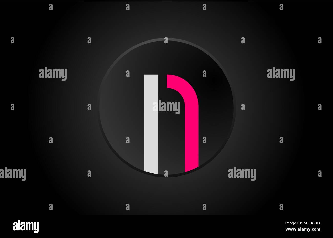 alphabet letter n in pink white colors for logo icon design. For a ...