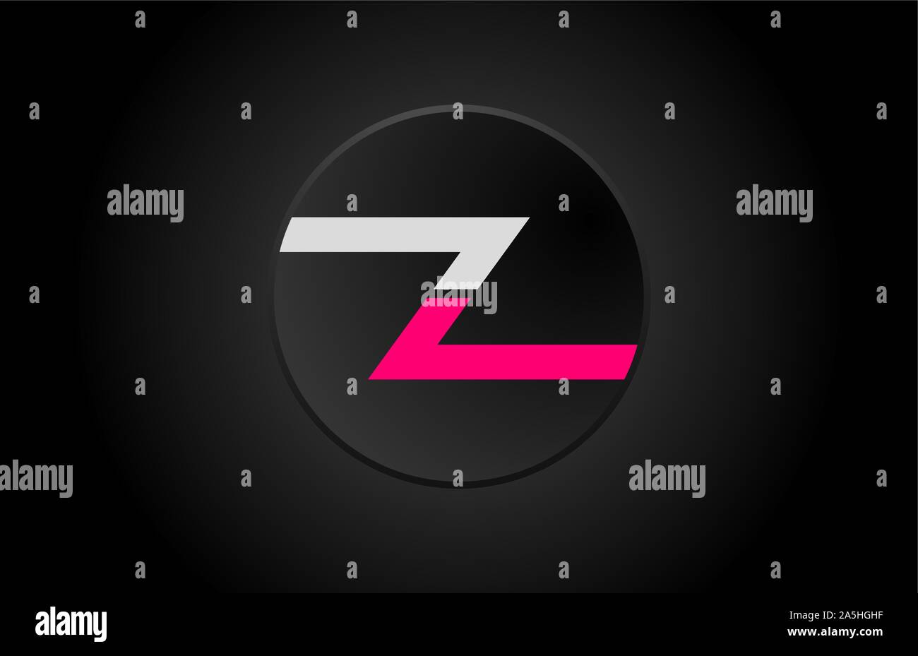 alphabet letter z in pink white colors for logo icon design. For a ...