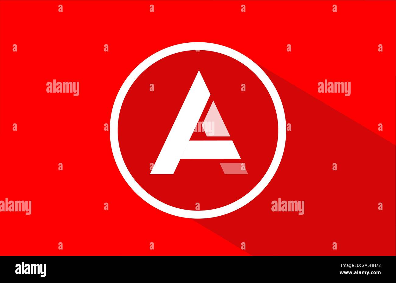 long shadow A red letter logo alphabet for company icon design ...