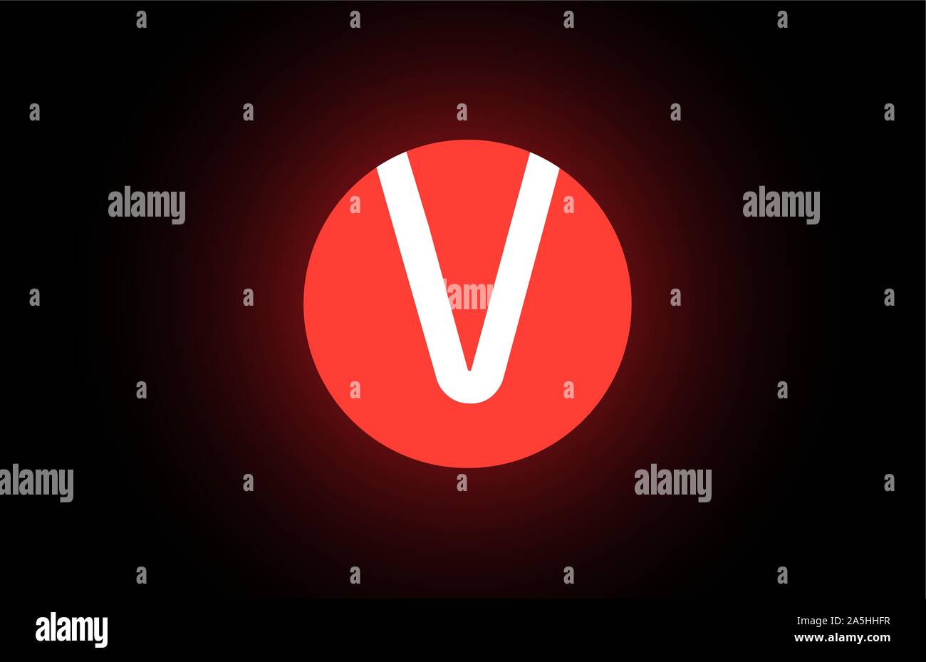 letter V orange white logo circle alphabet for company logo icon design ...