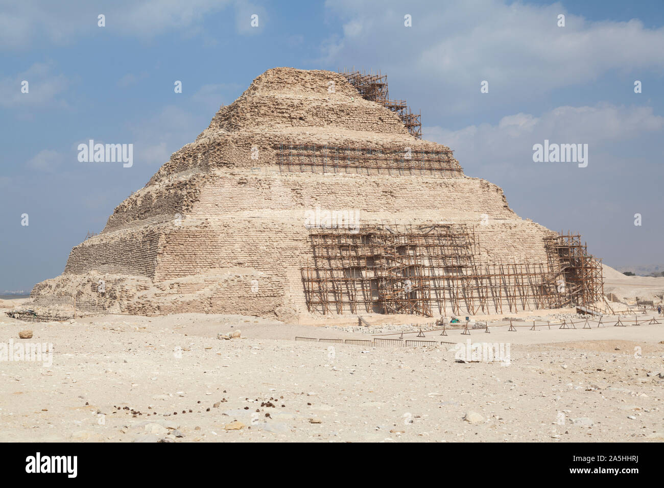 Egypt, Saqqara, the Stepped Pyramid of Djoser, in restoration Stock ...