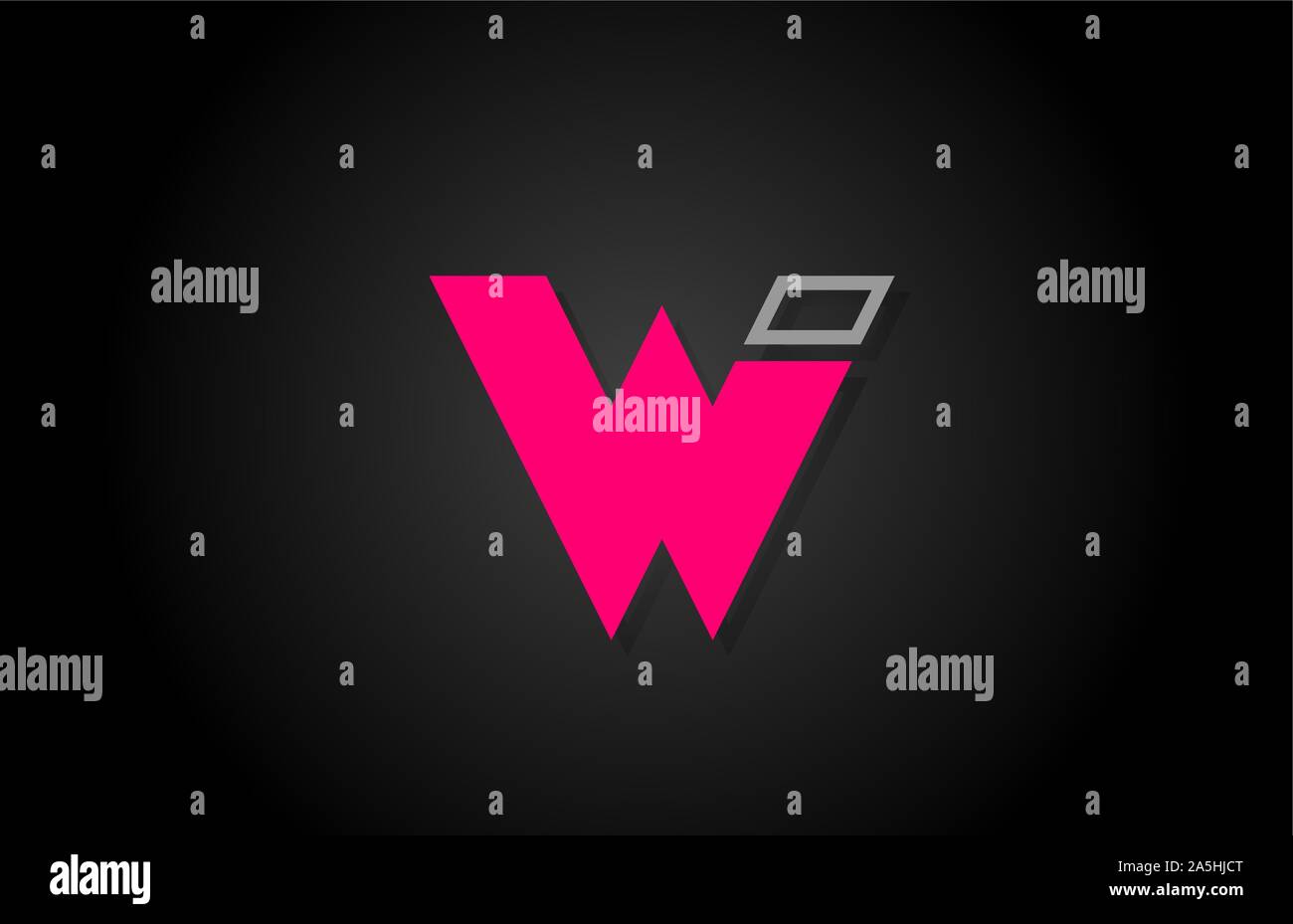 alphabet W letter in black and pink for company logo icon. Suitable for ...