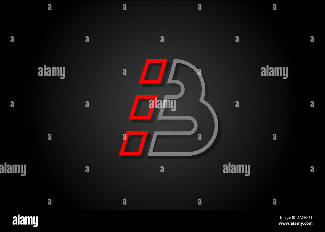 alphabet line B letter red black for company logo icon design. Suitable ...