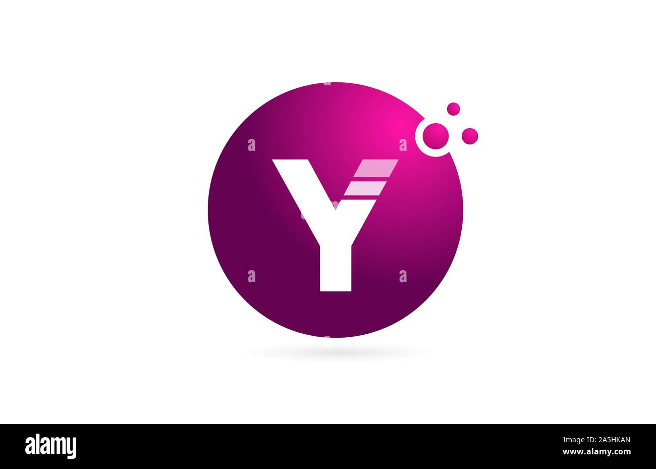letter Y logo alphabet sphere for company logo icon design in pink and ...