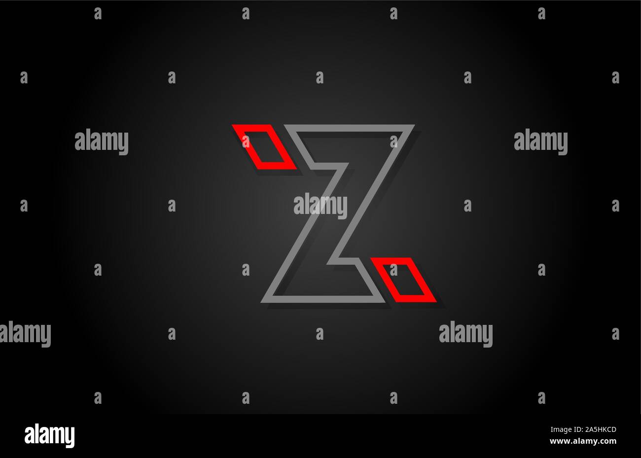 alphabet line Z letter red black for company logo icon design. Suitable ...