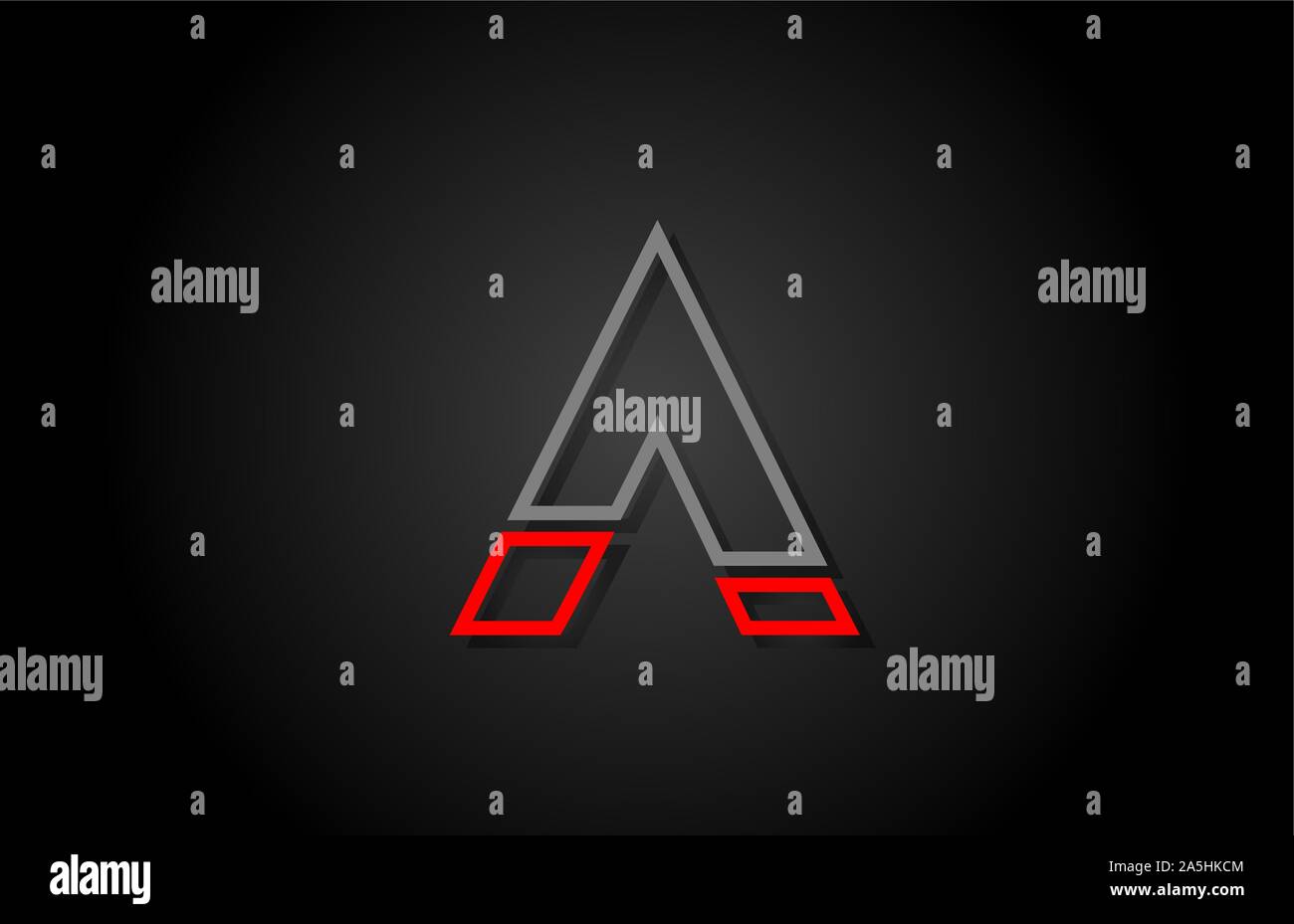 alphabet line A letter red black for company logo icon design. Suitable ...