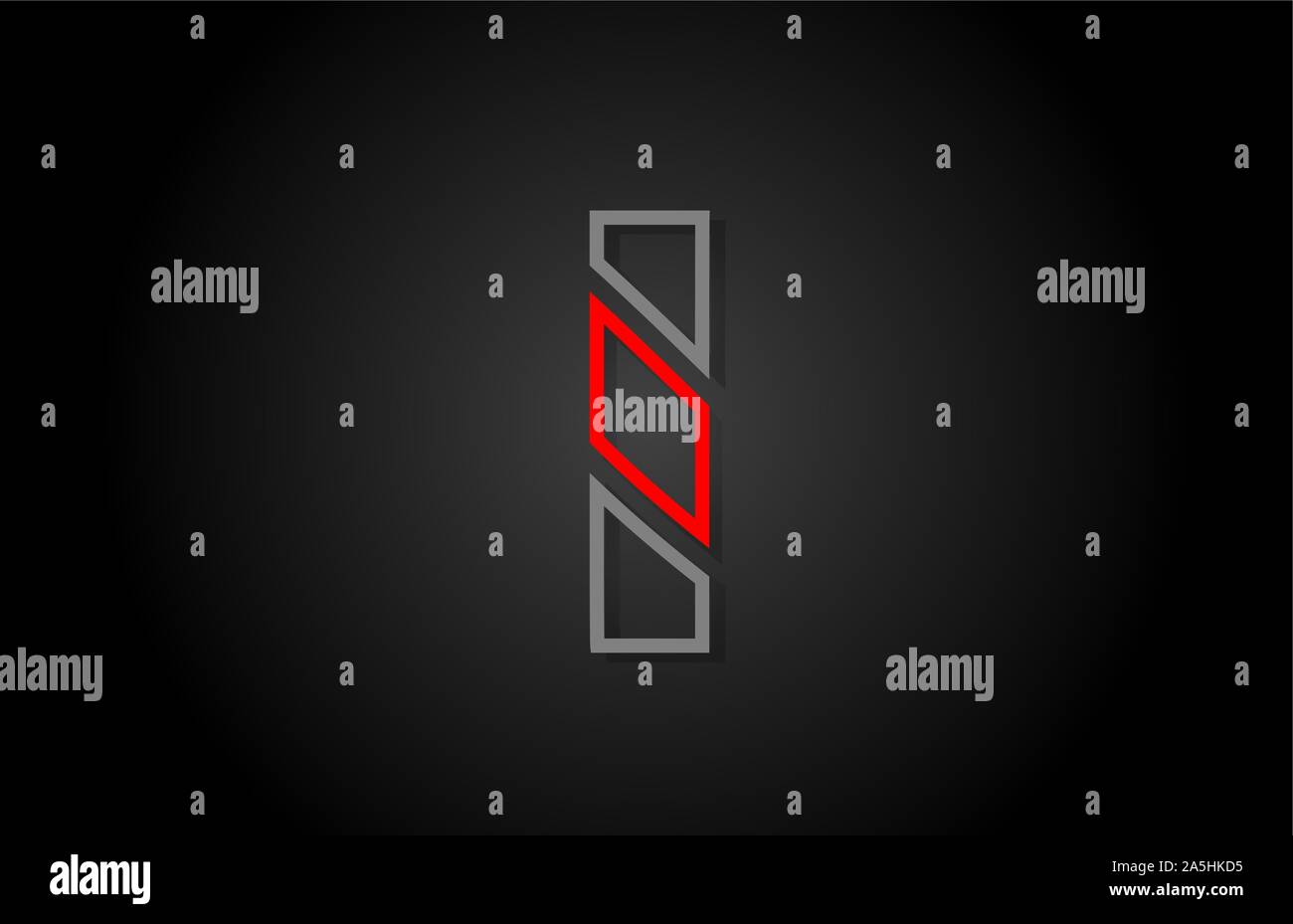 alphabet line I letter red black for company logo icon design. Suitable ...