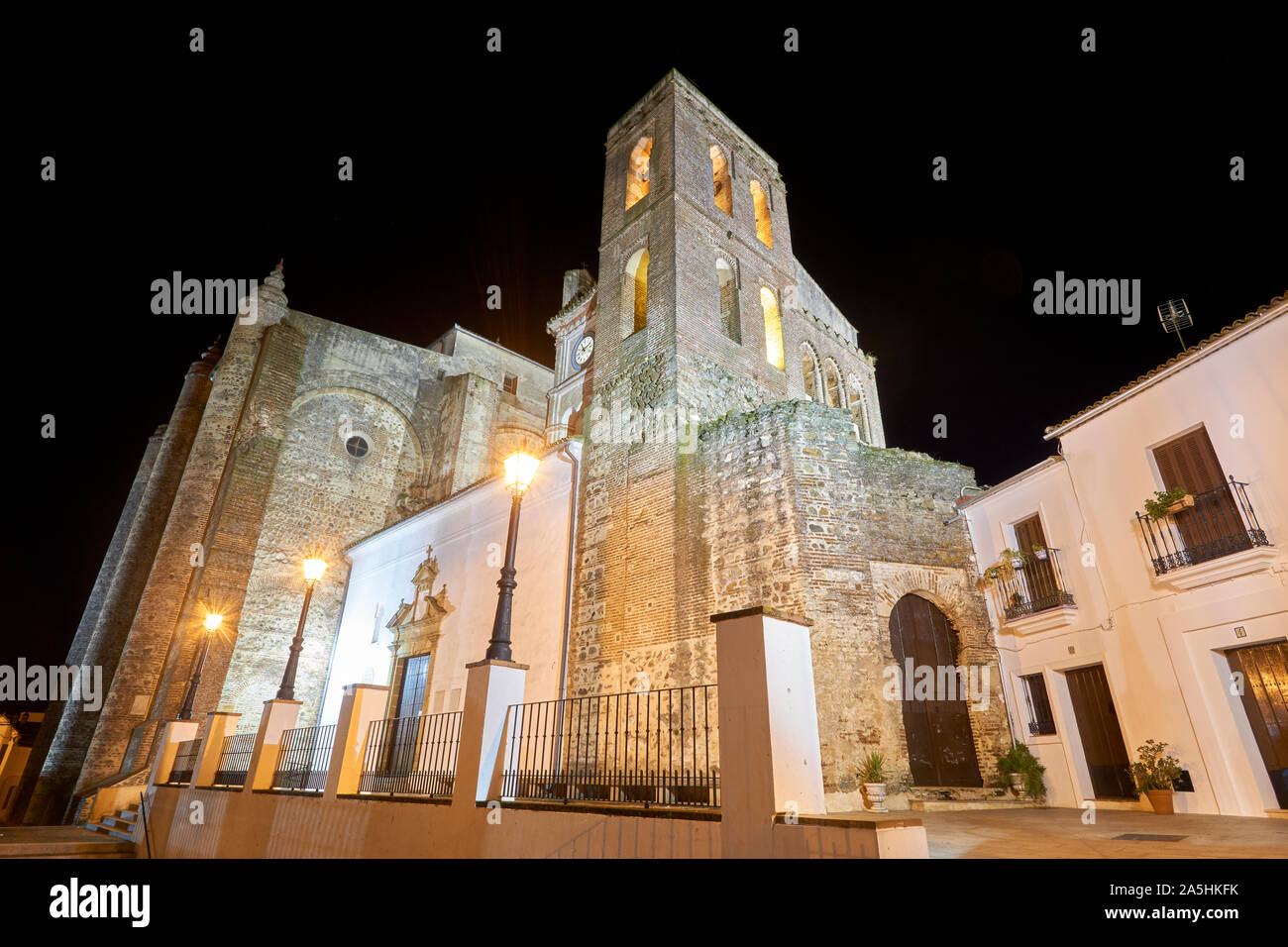 Church castle and fortress of Cazalla de la Sierra, Seville. Andalusia ...
