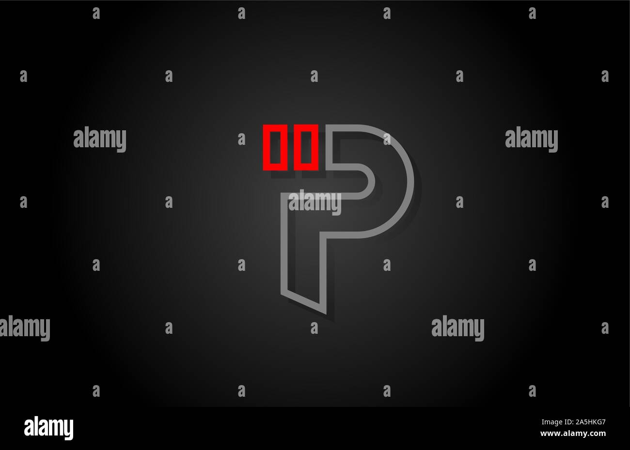 alphabet line P letter red black for company logo icon design. Suitable ...