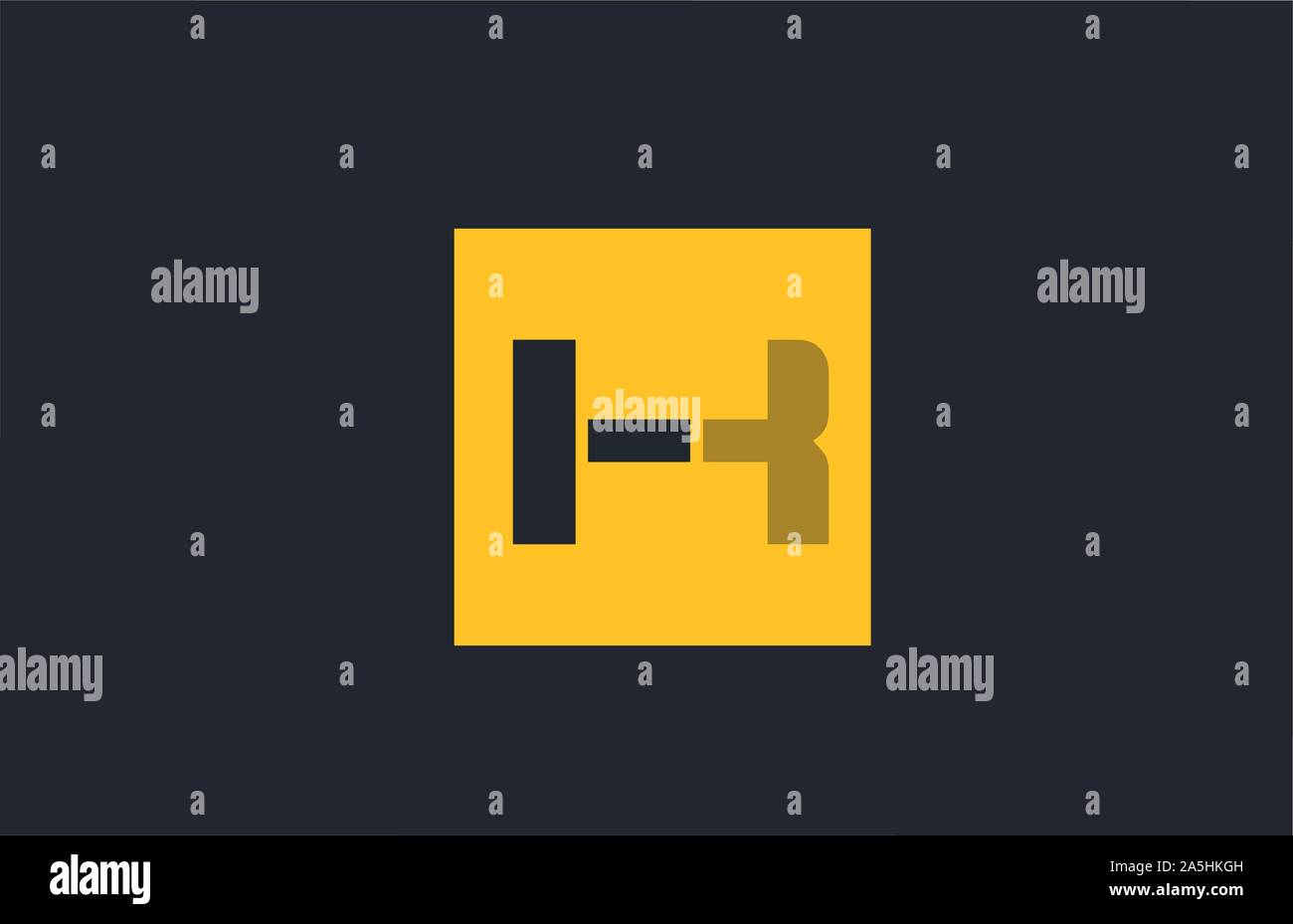 yellow square simple letter K blue logo alphabet for company logo icon ...