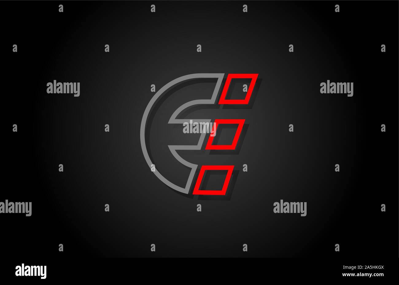 alphabet line E letter red black for company logo icon design. Suitable ...