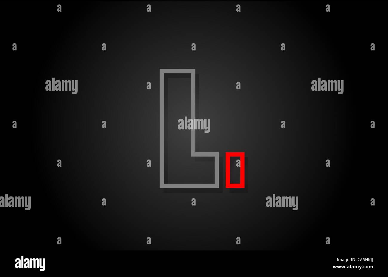 alphabet line L letter red black for company logo icon design. Suitable ...