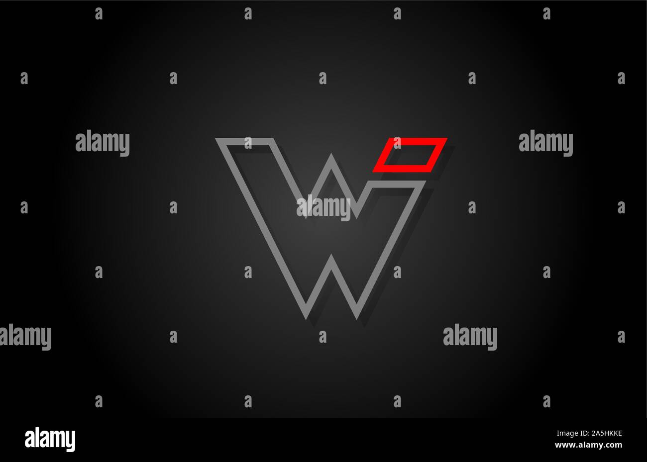 alphabet line W letter red black for company logo icon design. Suitable ...