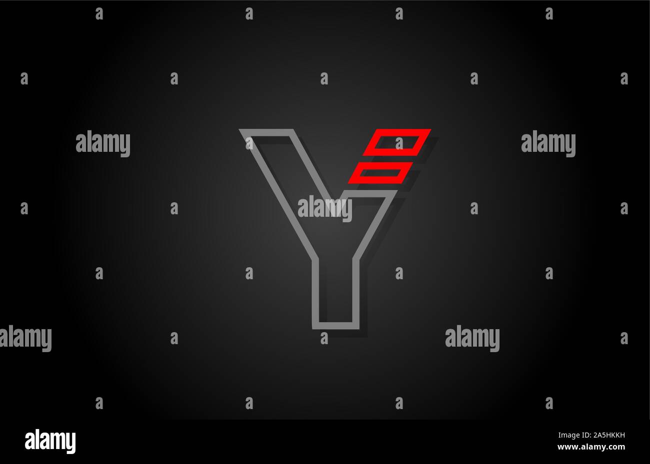 alphabet line Y letter red black for company logo icon design. Suitable ...