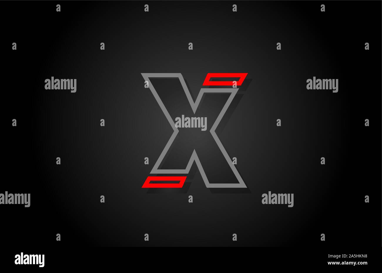 alphabet line X letter red black for company logo icon design. Suitable ...