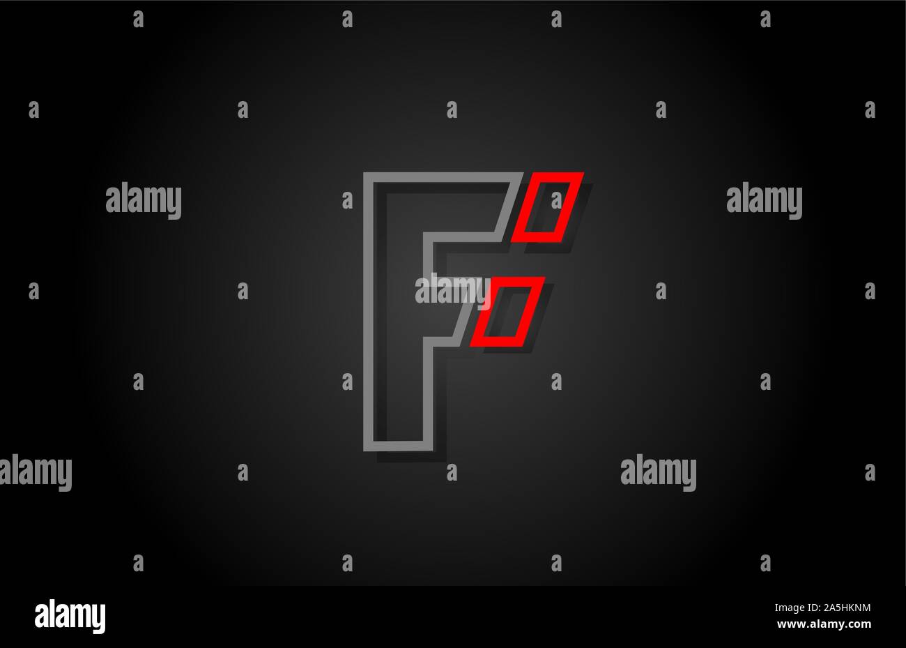 alphabet line F letter red black for company logo icon design. Suitable ...