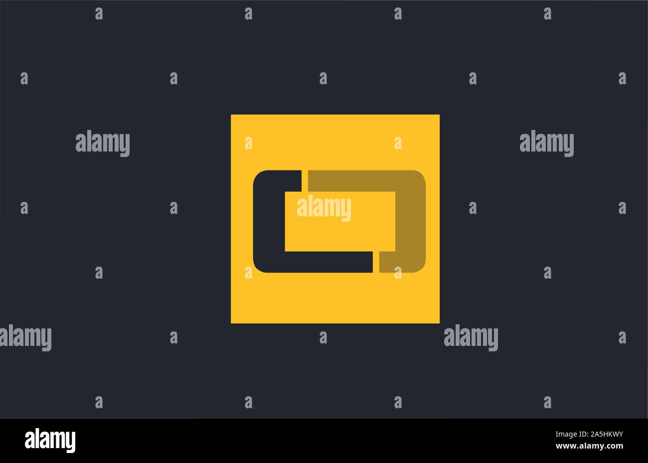 yellow square simple letter O blue logo alphabet for company logo icon ...