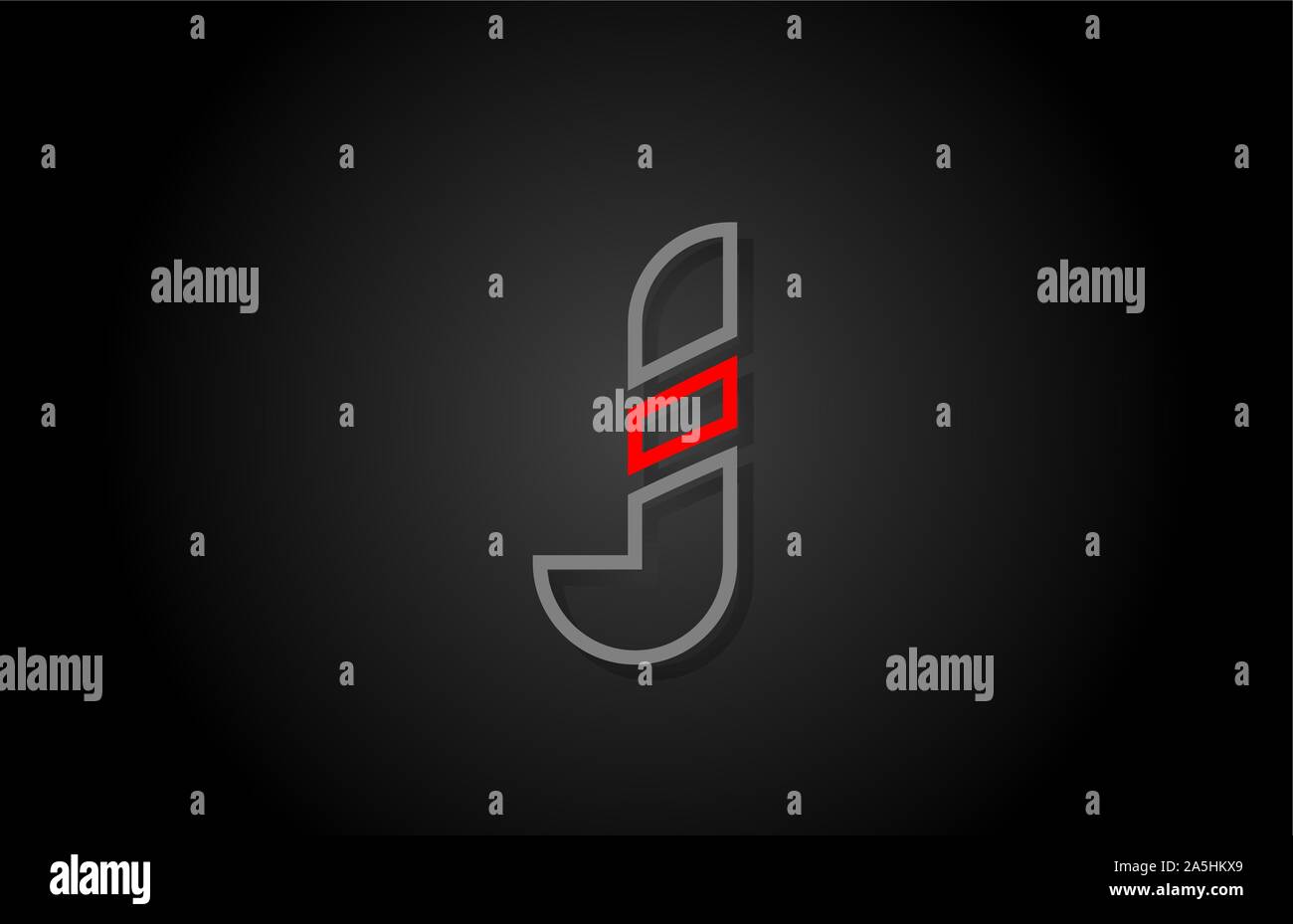 alphabet line J letter red black for company logo icon design. Suitable ...