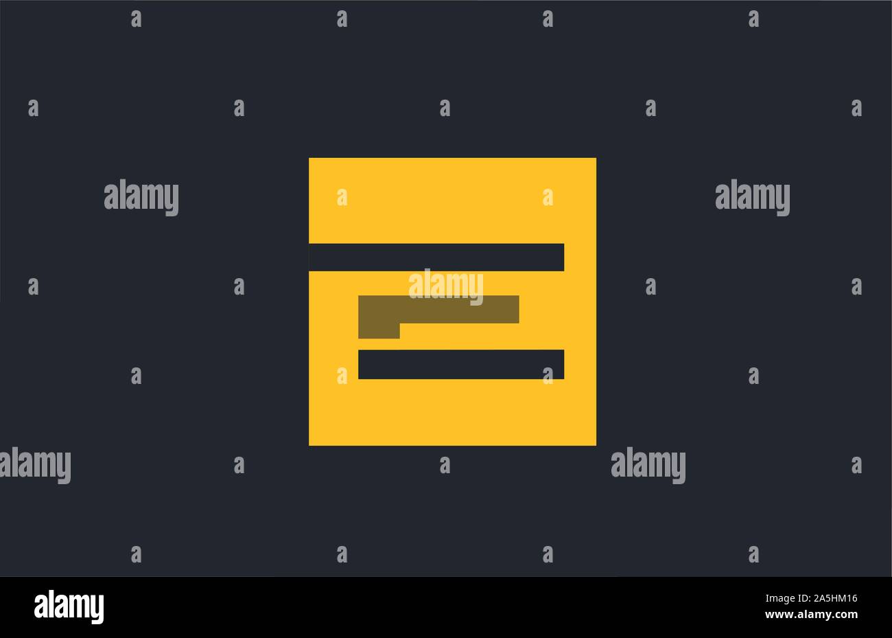 yellow square simple letter E blue logo alphabet for company logo icon ...
