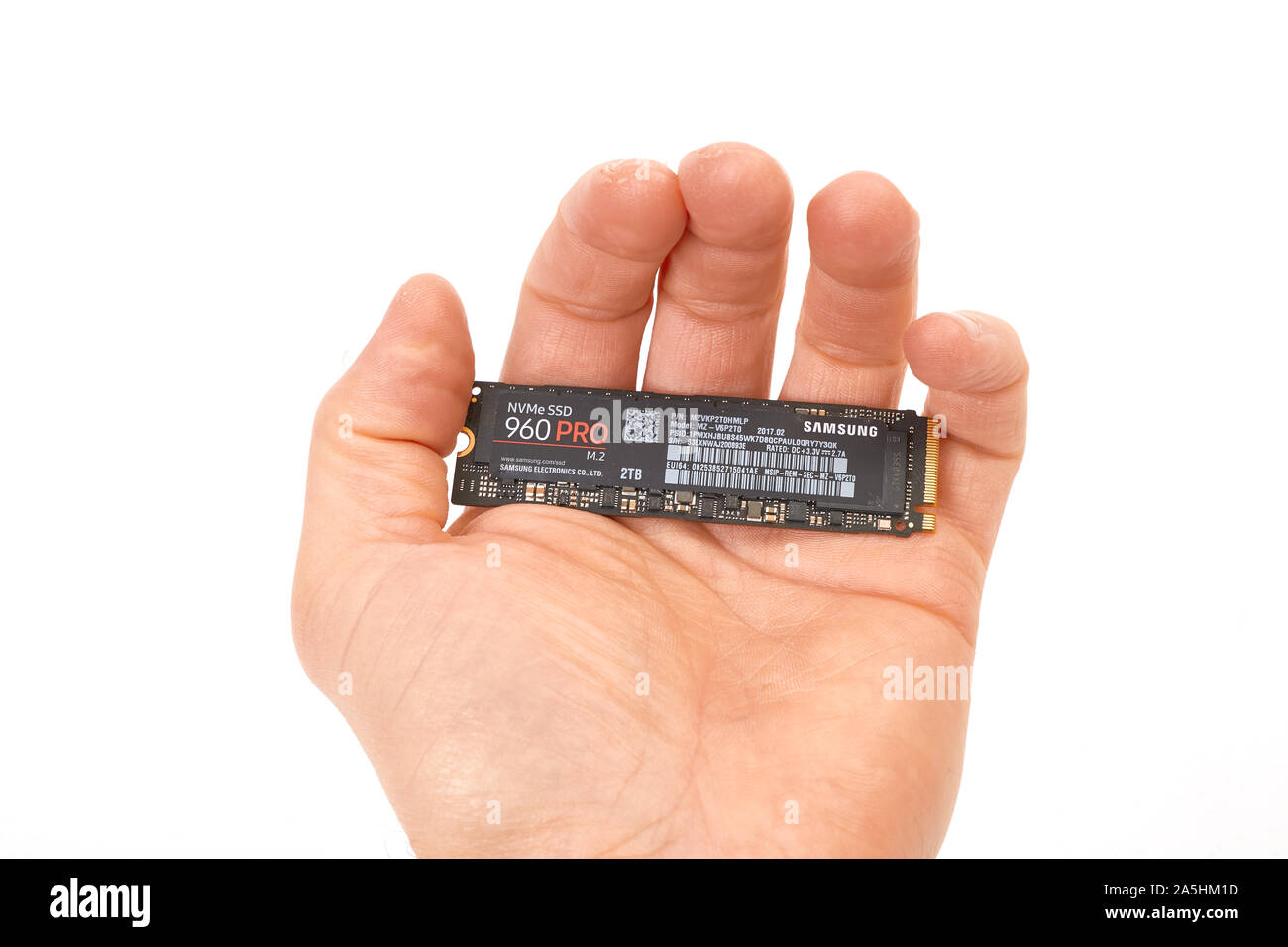 Circuit Board of an SSD held in hand Stock Photo - Alamy
