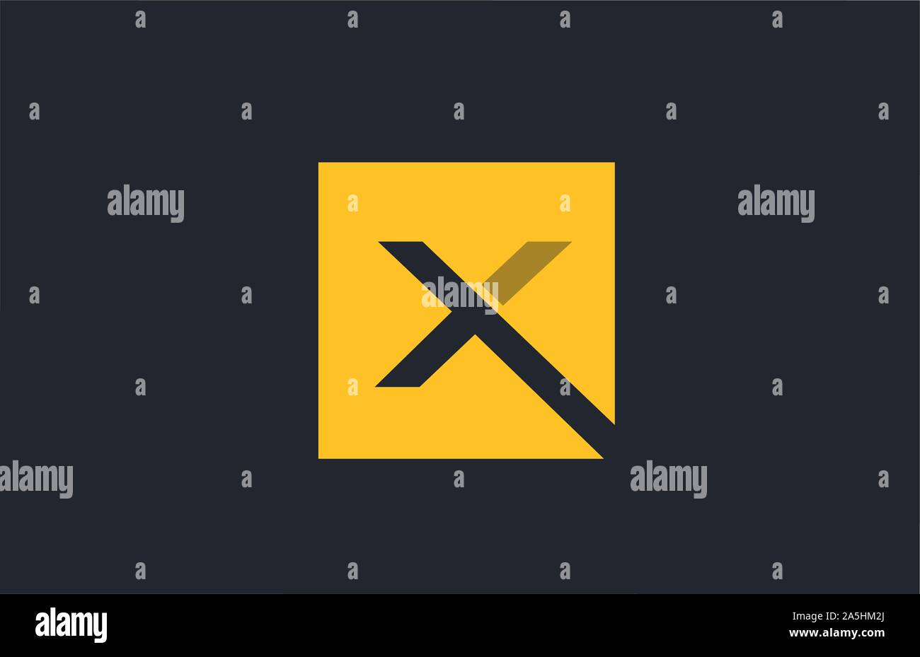yellow square simple letter X blue logo alphabet for company logo icon ...