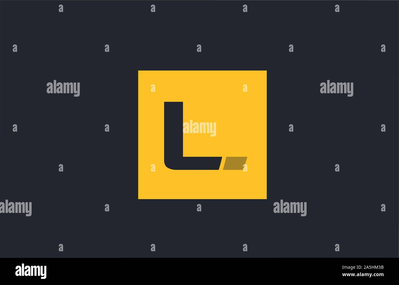 yellow square simple letter L blue logo alphabet for company logo icon ...