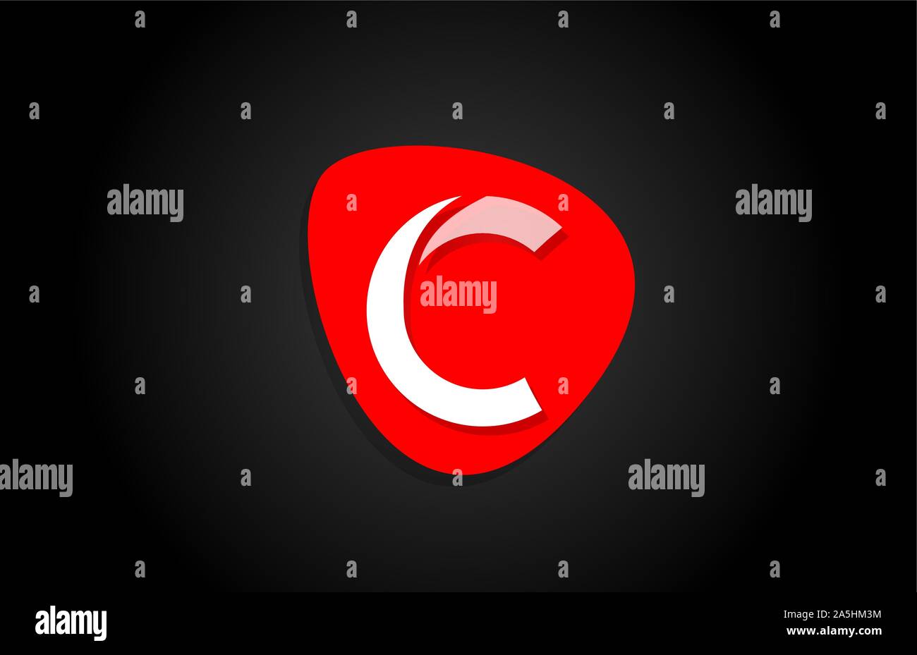 red C white alphabet letter logo for company logo icon design. Suitable ...