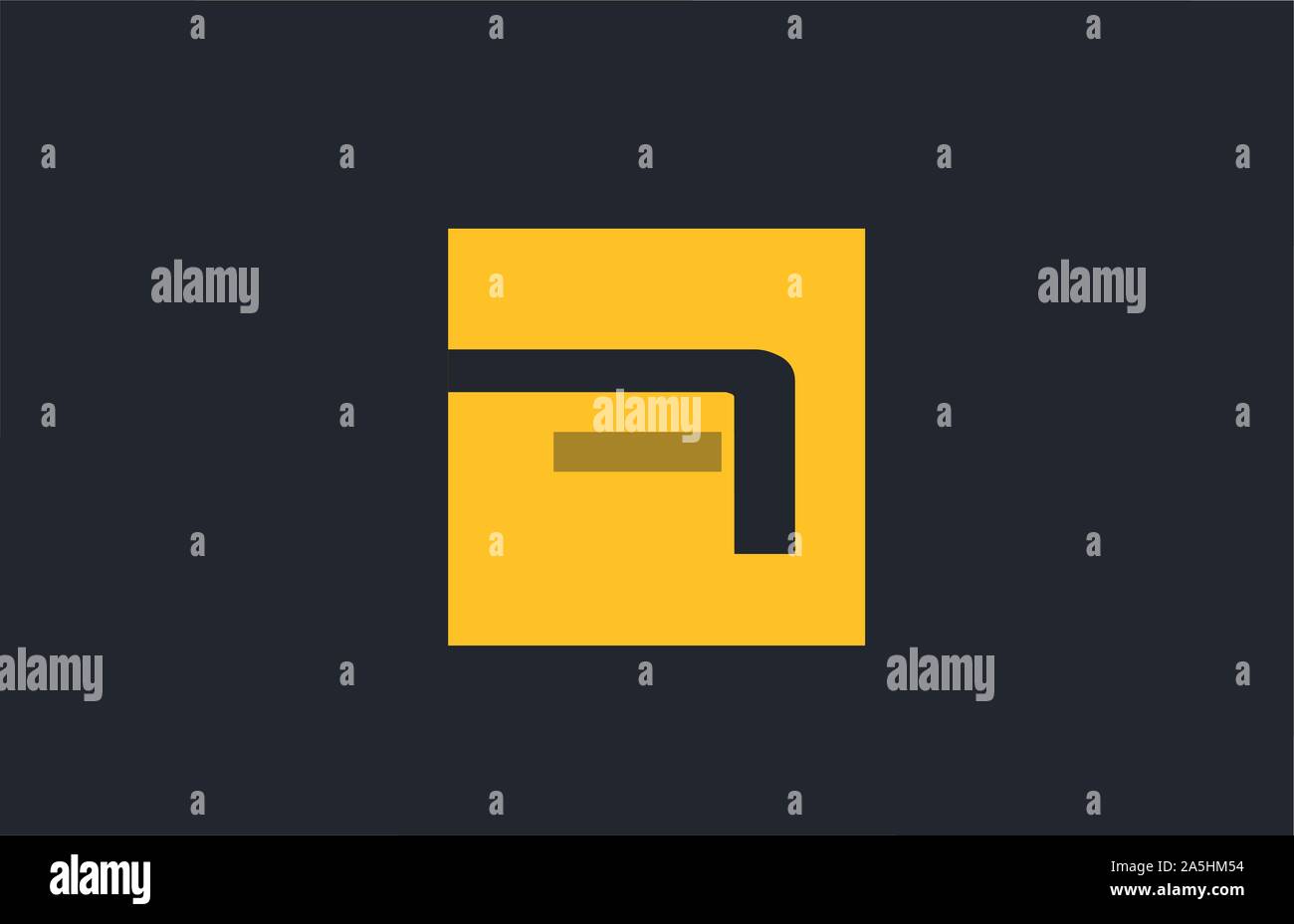 yellow square simple letter A blue logo alphabet for company logo icon ...