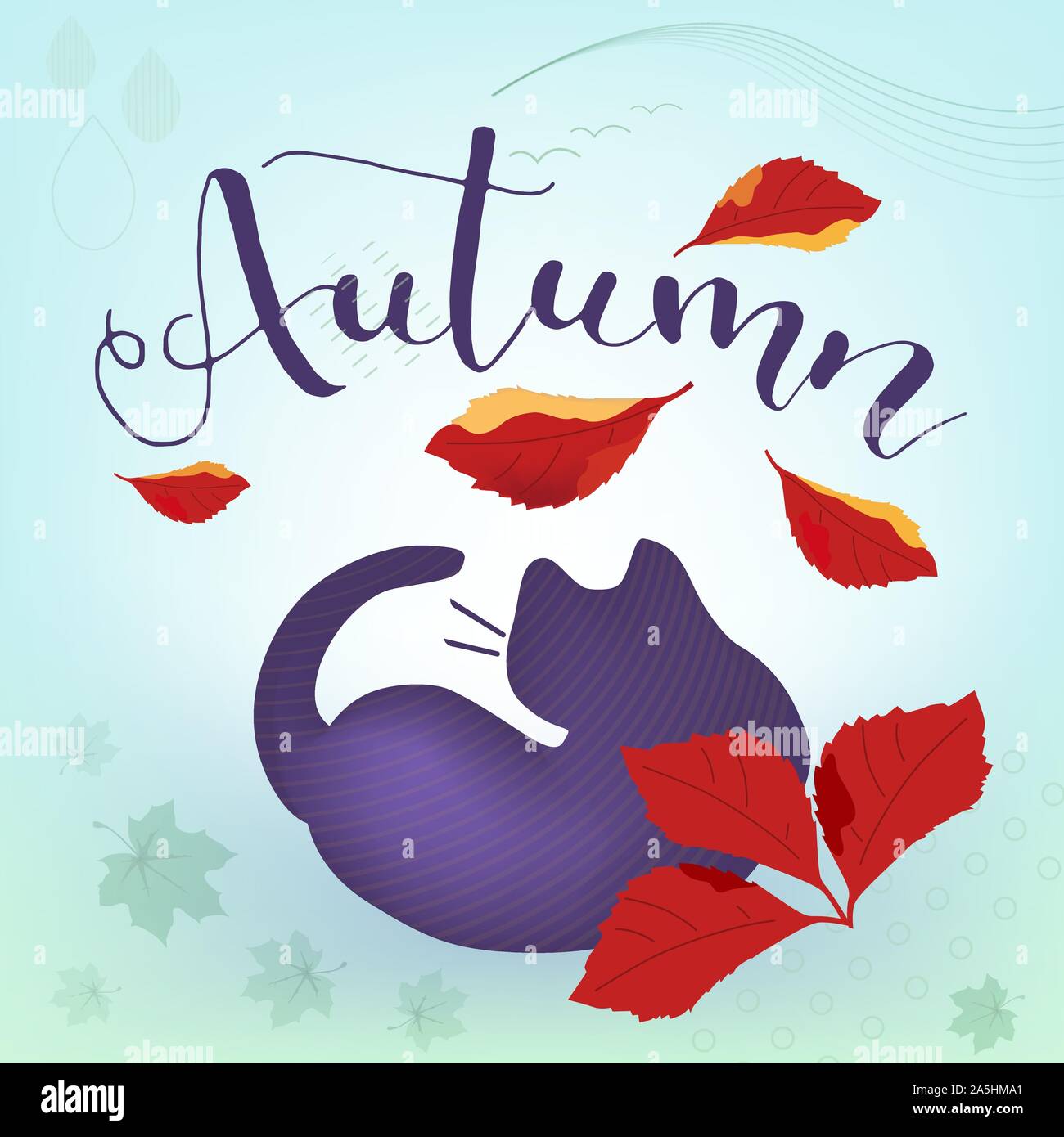 Fall wild forest foliage Stock Vector Images - Alamy