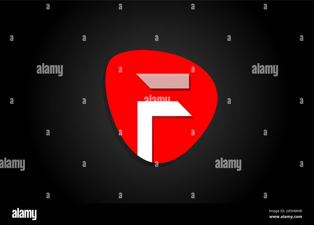 red F white alphabet letter logo for company logo icon design. Suitable ...