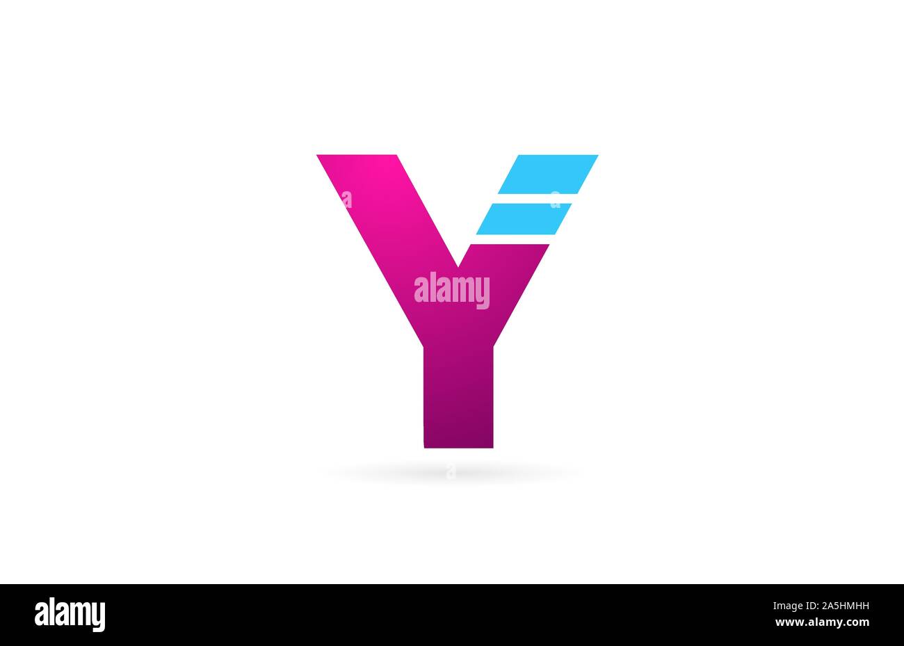 letter Y logo alphabet for company logo icon design in pink blue color ...