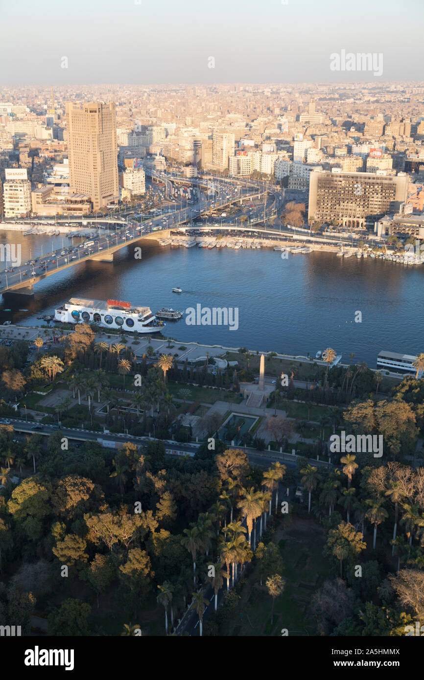 Egypt, Cairo, view along the Nile from the Cairo tower Stock Photo - Alamy