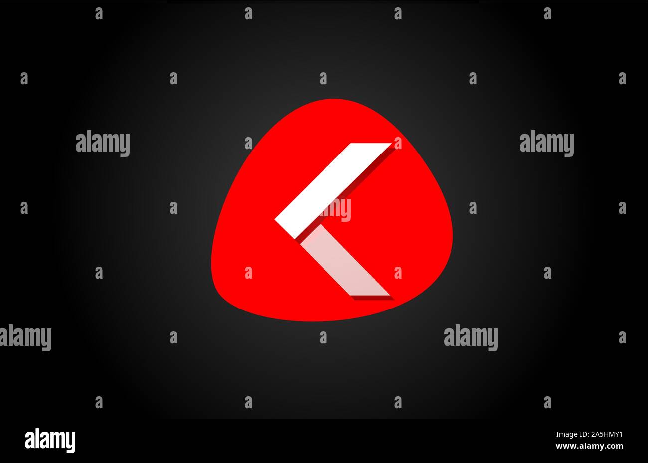 red K white alphabet letter logo for company logo icon design. Suitable ...