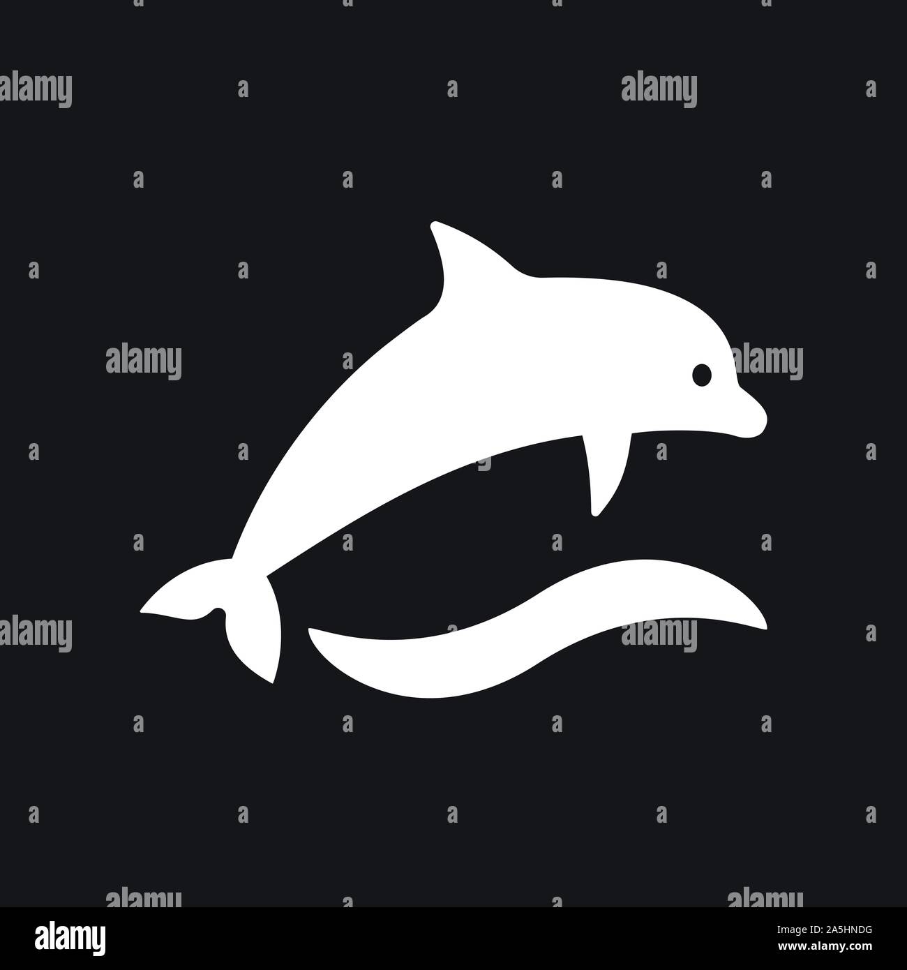 Dolphin icon, aquatic mammal vector icon for animal apps and websites ...