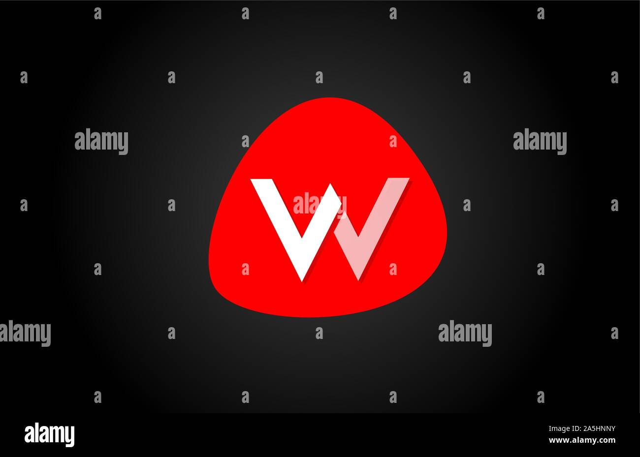 red W white alphabet letter logo for company logo icon design. Suitable ...